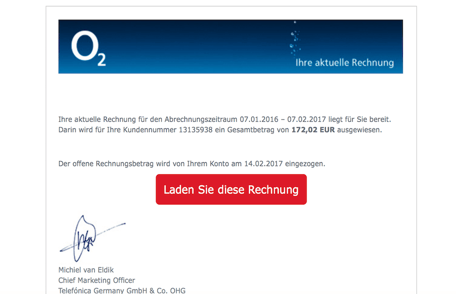 Vorsicht - Gefälschte o2 Rechnungen sorgen für Aufregung
