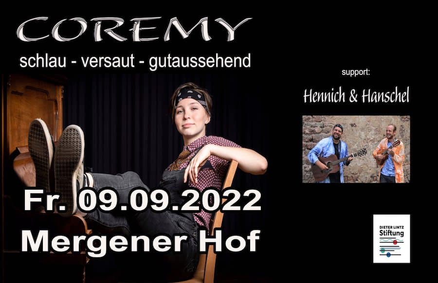 Tipp: Heute Abend im Mergener Hof in Trier : Coremy – Schlau, versaut ...