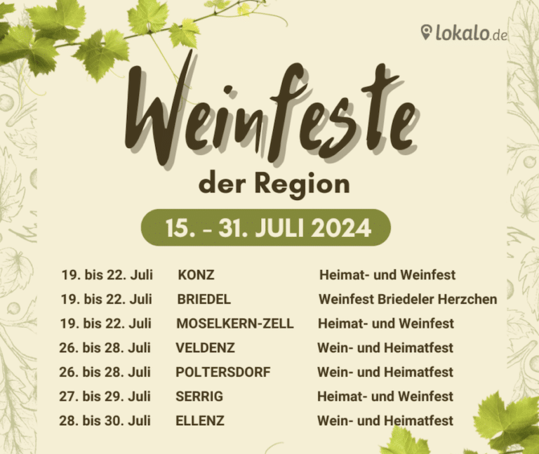 Die schönsten Weinfeste an Mosel und Saar im Jahr 2024
